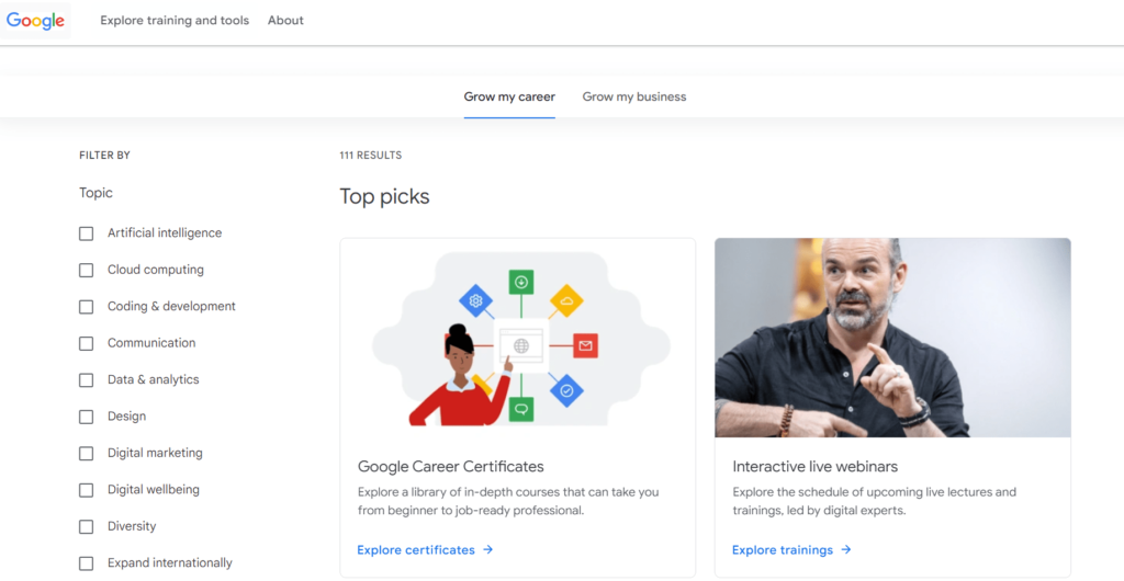 Google Free Courses with Verified Certificate 2025
