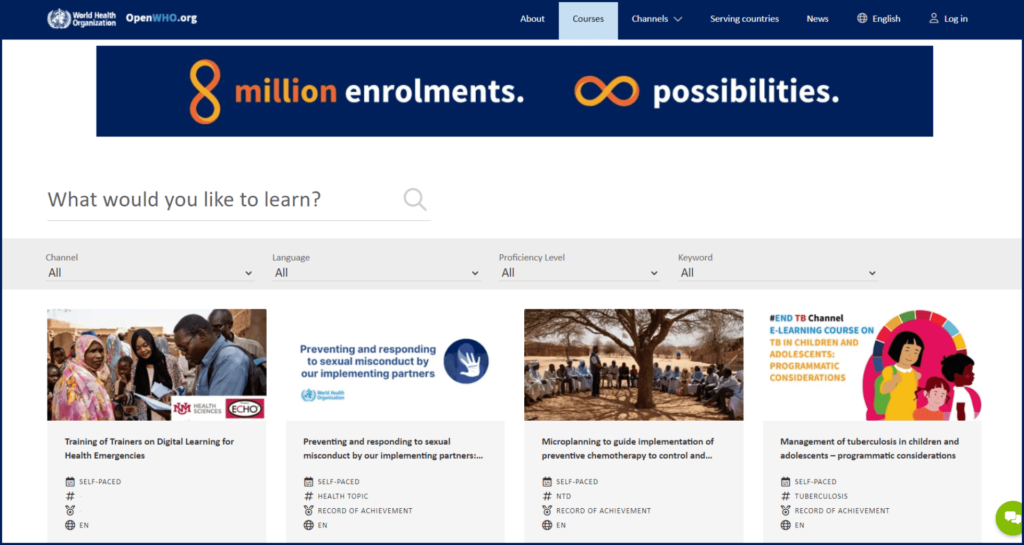WHO Free Online Courses with Certificate | Anyone Can Apply